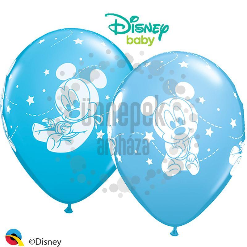 Bébi Mickey Egér Gumi Lufi Babaszületésre, 28 cm 25 db