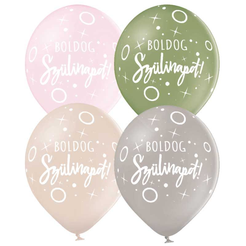 Boldog Születésnapot Dots & Sparkles Pasztel Színekben Gumi (Latex ...