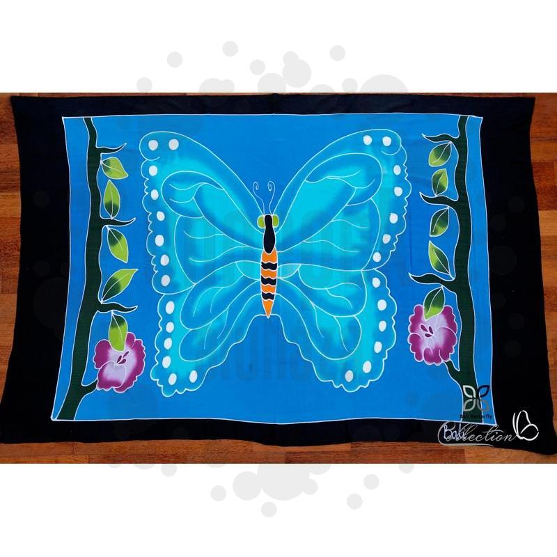 Kék alapon pillangó mintás prémium sarong | Party Kellék Webshop