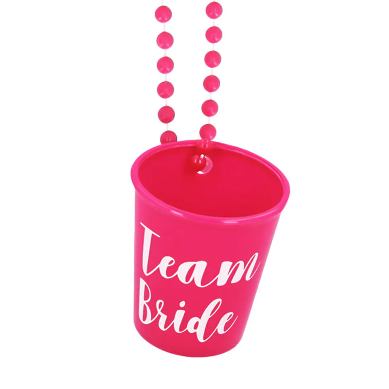 Team Bride Feliratú Parti Felespohár Nyakláncon Lánybúcsúra
